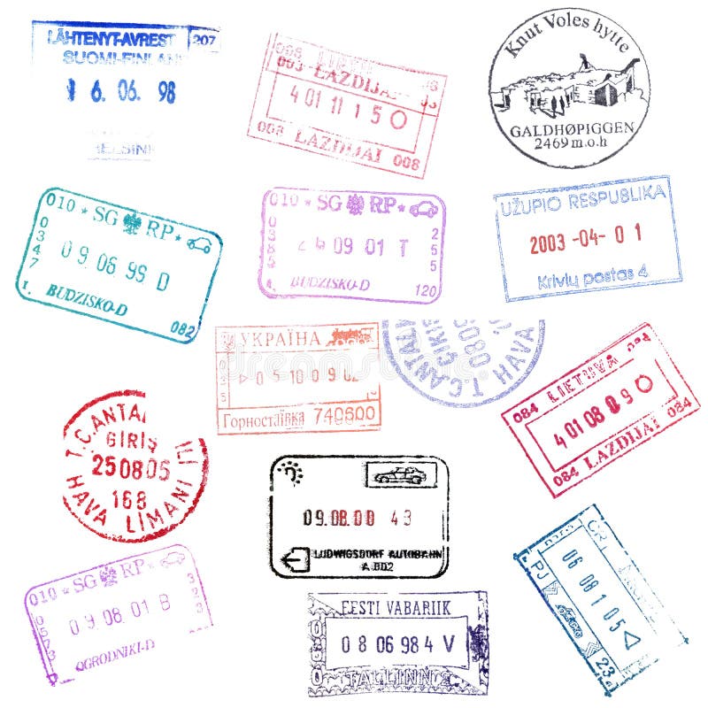 Rahmen Von Reisepass-Visumstempeln Stockfoto - Bild von beamter ...