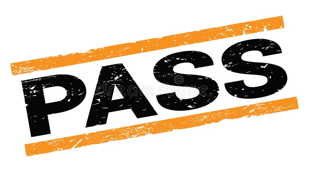 PASS Text on Orange Rectangle Stamp Sign Stock Illustration ...