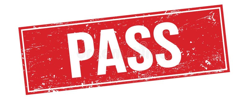 PASS Text on Red Grungy Rectangle Stamp Stock Illustration ...