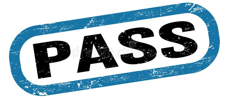 PASS, Text Written on Blue-black Stamp Sign Stock Illustration ...