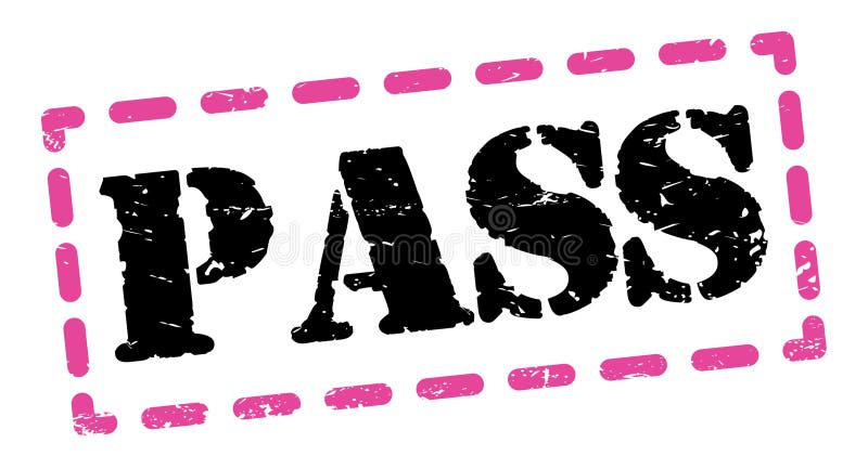 PASS Text Written on Pink-black Stamp Sign Stock Illustration ...
