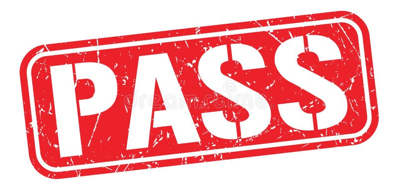 PASS Text Written on Red Stamp Sign Stock Illustration - Illustration ...