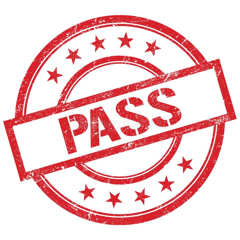 PASS Text Written on Red Vintage Stamp Stock Illustration ...