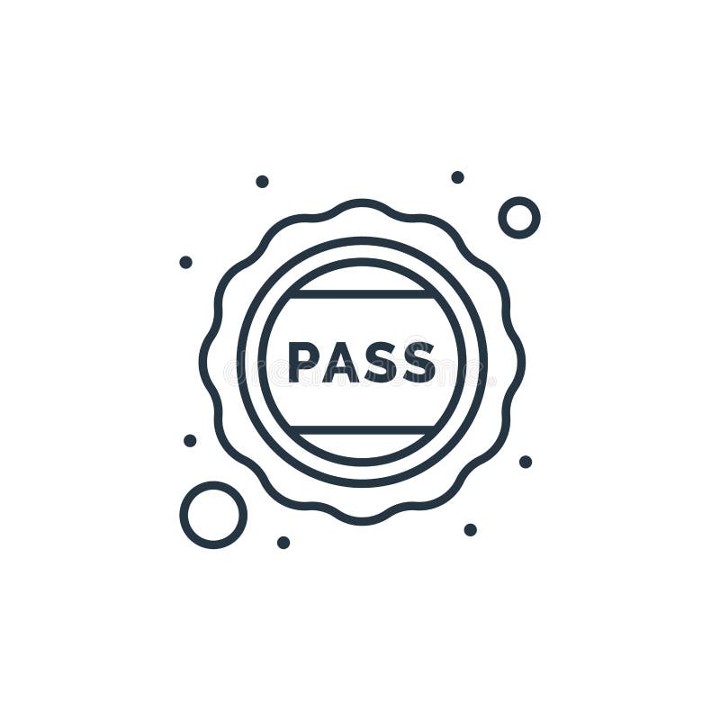 Pass Vector Icon. Pass Editable Stroke. Pass Linear Symbol for Use on ...