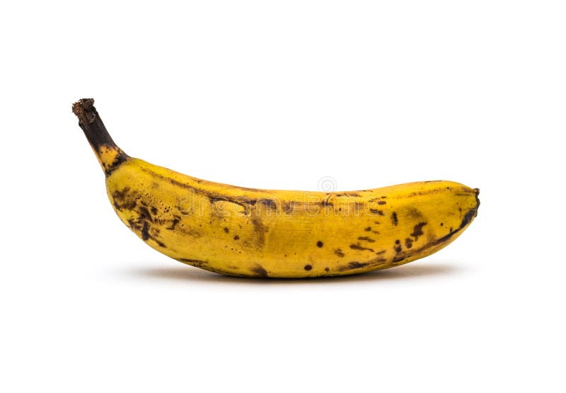 Passado Banana No Fundo Branco Imagem De Stock Imagem De Maduro