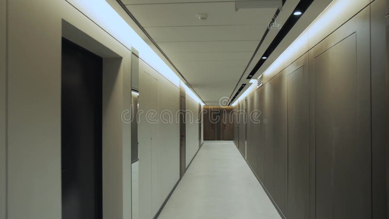 Passage through an Empty Corridor, Empty Hall, Corridor with Closed ...