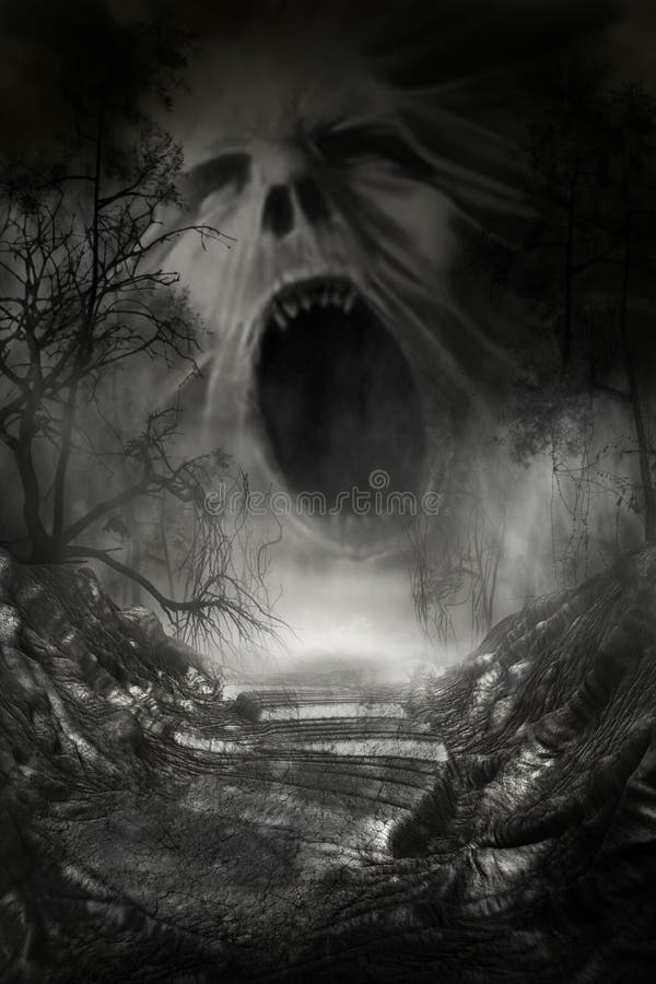 Passage through the Haunted Forest Stock Illustration - Illustration of ...