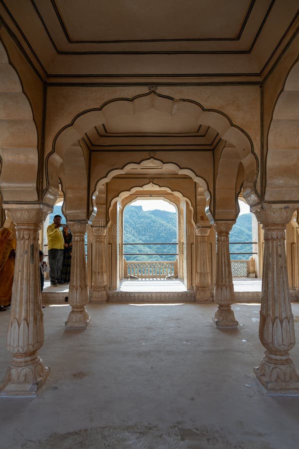 Ornate Columns in the Diwan-e-aam Building, Amber Fort, Amer ...