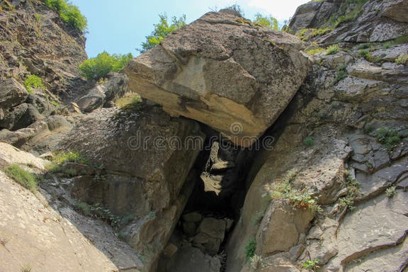 Passage between the Rocks High in the Mountains Stock Photo - Image of ...