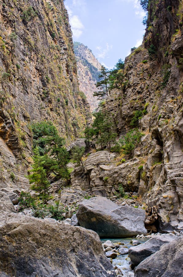 Passage of Samaria Gorge, Crete, Greece Stock Image - Image of rock ...