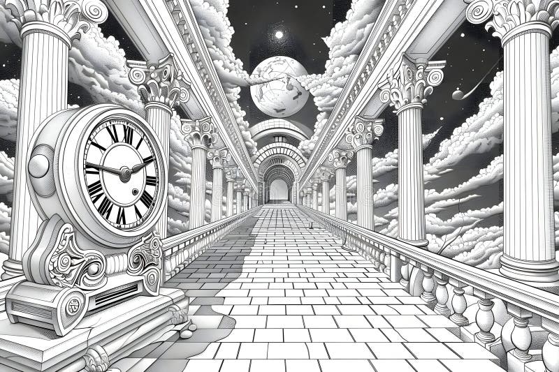 The Passage of Time. Conceptual Illustration, Generative AI Stock ...