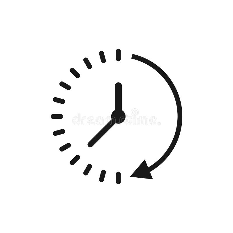 Passage of Time Icon Design. Clock Countdown Icon in Flat Style Stock Vector - Illustration of ...