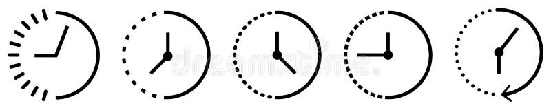Passage of time icon set stock illustration. Illustration of button ...