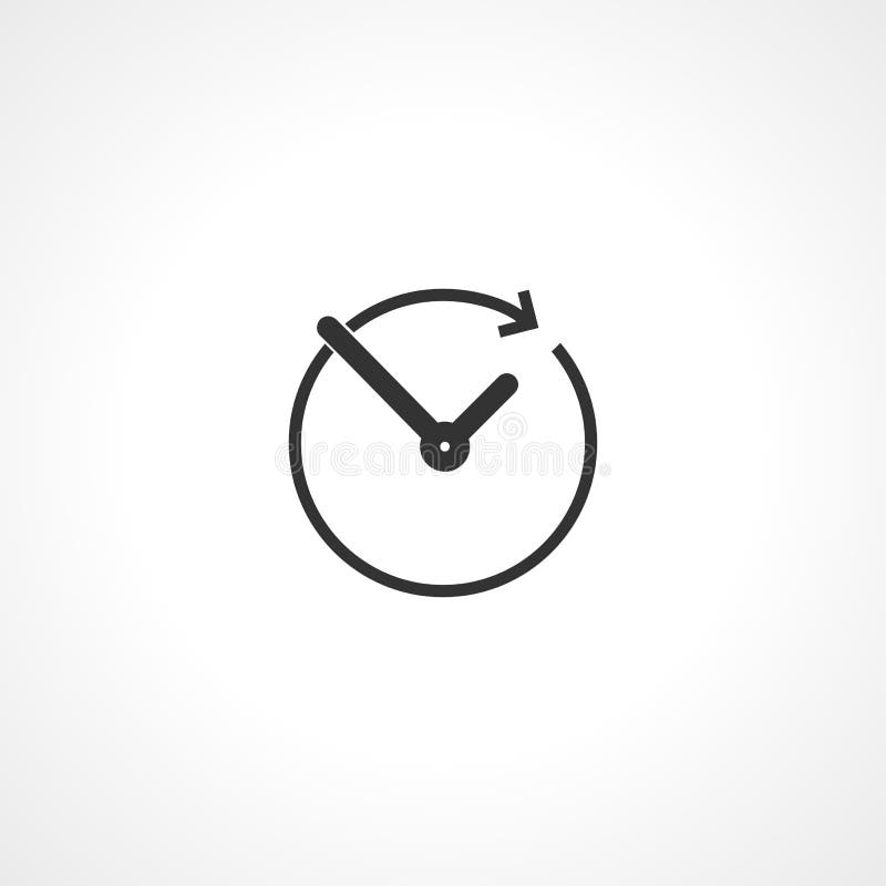 Passage of Time Icon with Shadow on Black Background. Flat Style Stock ...