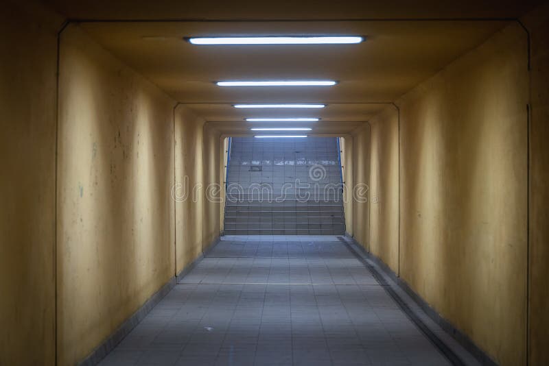 Passage Under Railway Station Stock Photo - Image of light, lights ...