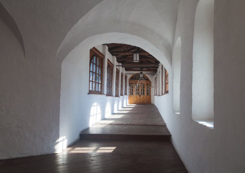 Passages Inside the Old Orthodox Monastery Stock Image - Image of ...
