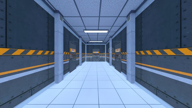 Modern building aisle stock illustration. Illustration of 3dcg - 123079005