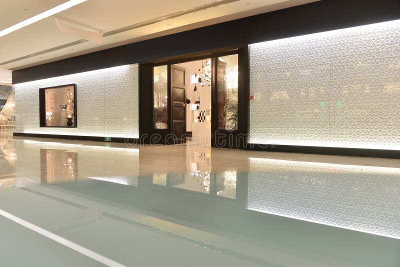 Passageway and Lighting Shop in Commercial Building Stock Image - Image ...