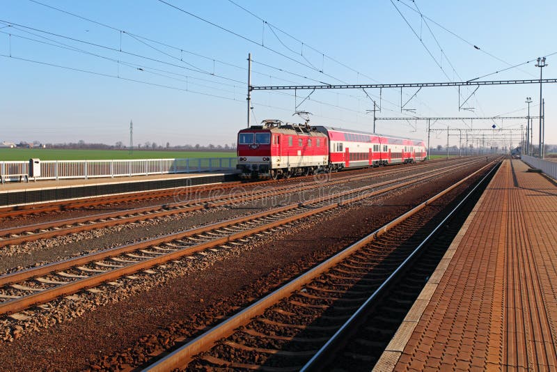 Passanger Train Station with Train Stock Image - Image of heaven ...