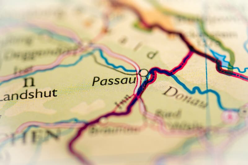 Passau, Germany Highlighted on a World Map Stock Image - Image of ...