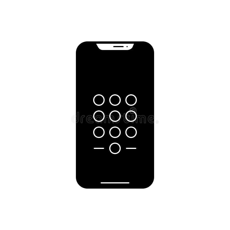 Black Solid Icon for Passcode, App and Enter Stock Illustration ...