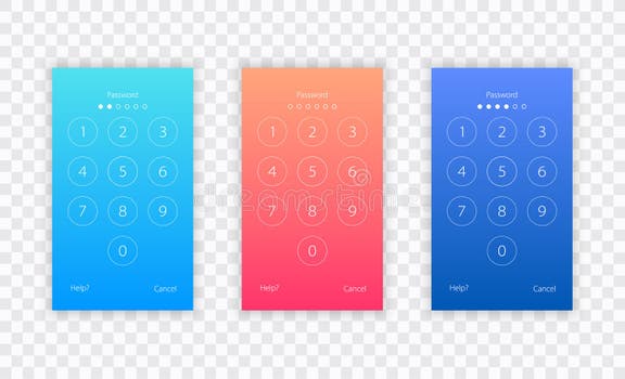 Passcode Interface for Lock Screen, Login or Enter Password Pages ...