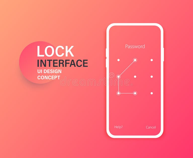 Passcode Lock Interface for Lock Screen, Login or Enter Password Pages ...