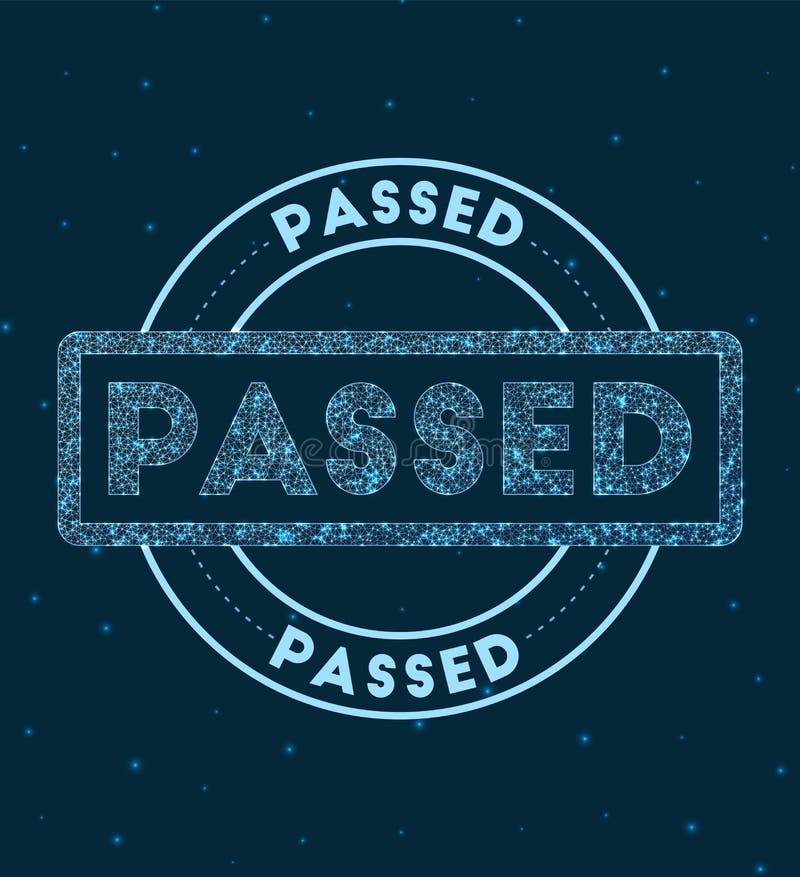 Passed. Glowing Round Badge Stock Vector - Illustration of outline ...