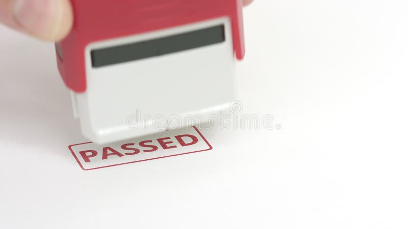 PASSED Red Rubber Stamp on the Paper Stock Photo - Image of white ...