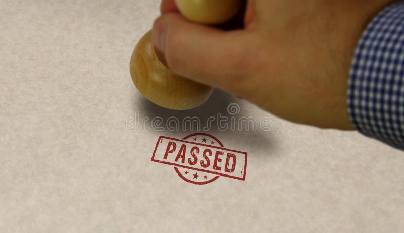 Passed stamp and stamping stock image. Image of wooden - 212696443