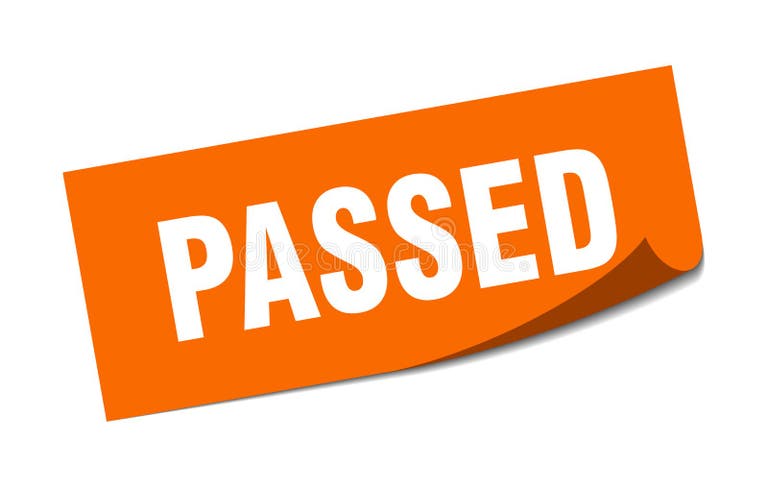 Passed sticker. stock vector. Illustration of orange - 153555812