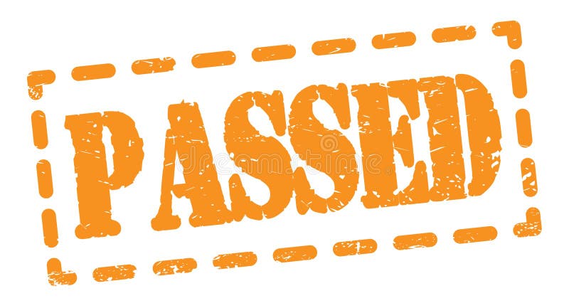 PASSED Text Written on Orange Stamp Sign Stock Illustration ...