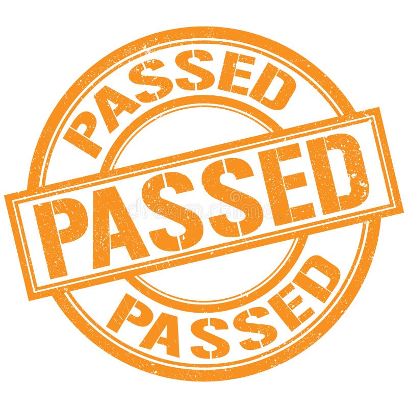 PASSED Text Written on Orange Stamp Sign Stock Illustration ...