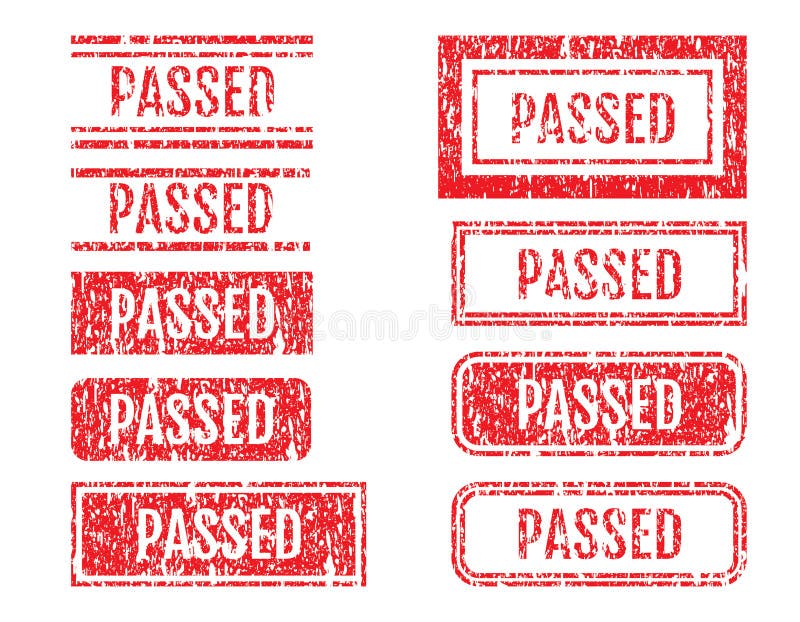 Passed Word Rubber Stamps Grunge Style Set Stock Vector - Illustration ...