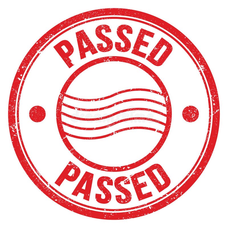 PASSED Text Written on Red Round Postal Stamp Sign Stock Illustration ...