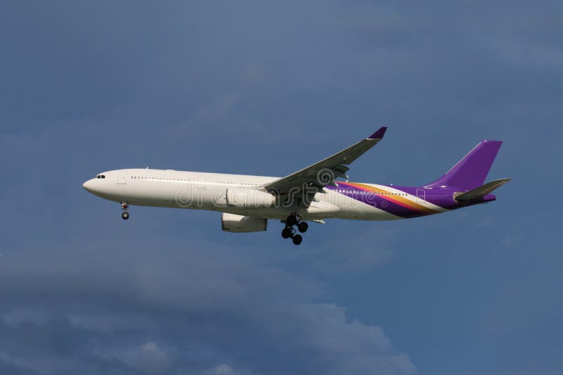 Passenger Airliner Flight in the Sky Stock Photo - Image of cargo ...