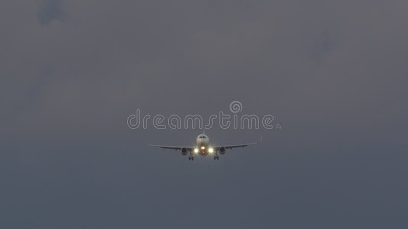 Passenger Airplane Approaching Airport Runway Landing Stock Footage ...