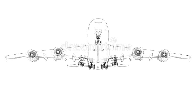 Passenger Airplane. 3d Illustration Stock Illustration - Illustration ...
