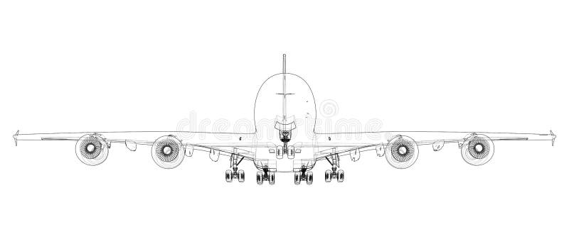Passenger Airplane. 3d Illustration Stock Illustration - Illustration ...