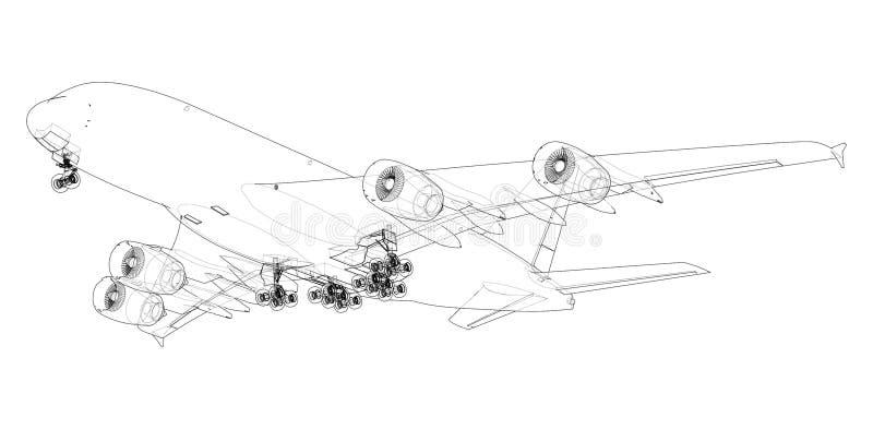 Passenger Airplane. 3d Illustration Stock Illustration - Illustration ...