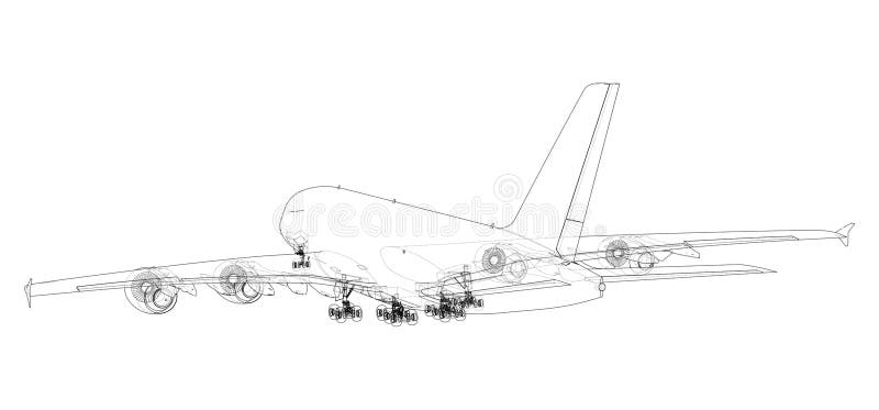 Passenger Airplane. 3d Illustration Stock Illustration - Illustration ...