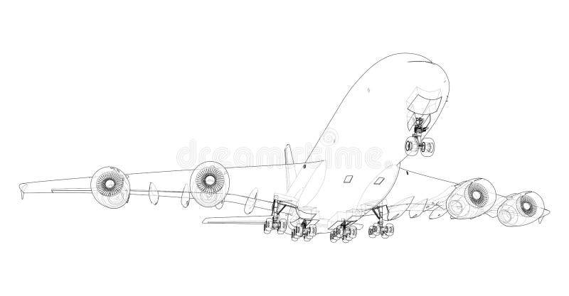 Passenger Airplane. 3d Illustration Stock Illustration - Illustration ...