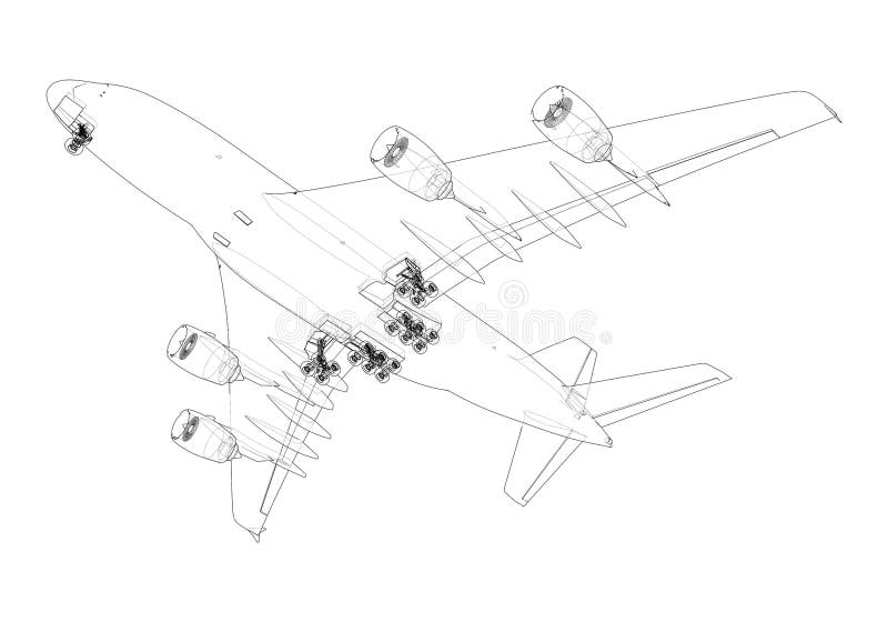 Passenger Airplane. 3d Illustration Stock Illustration - Illustration ...