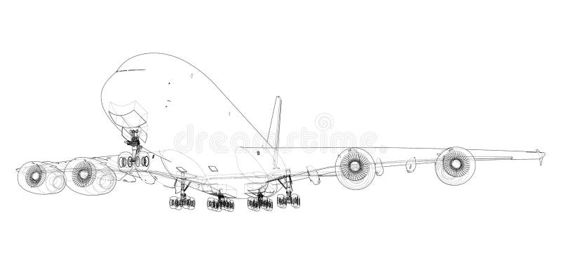 Passenger Airplane. 3d Illustration Stock Illustration - Illustration ...