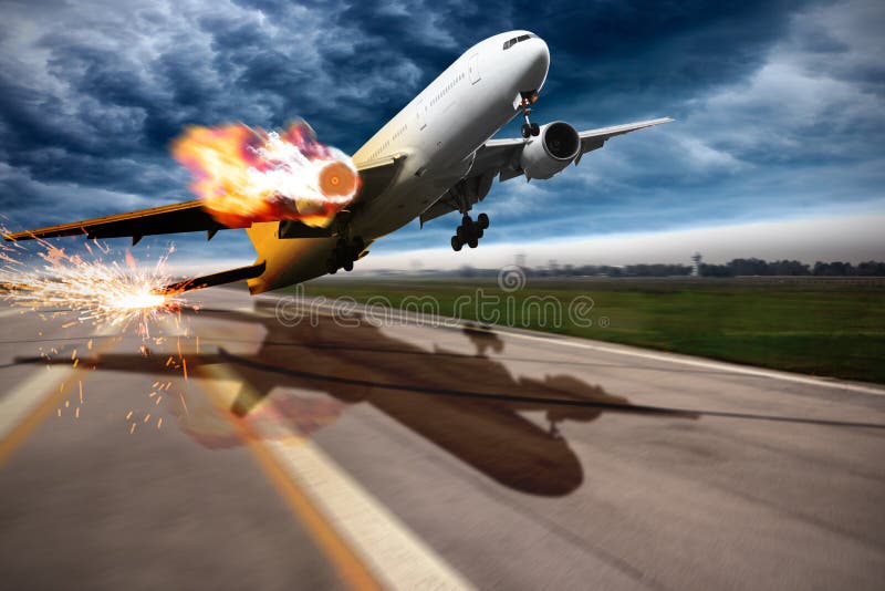 Passenger Airplane with Exploding Aero Engine Just before Air Crash ...