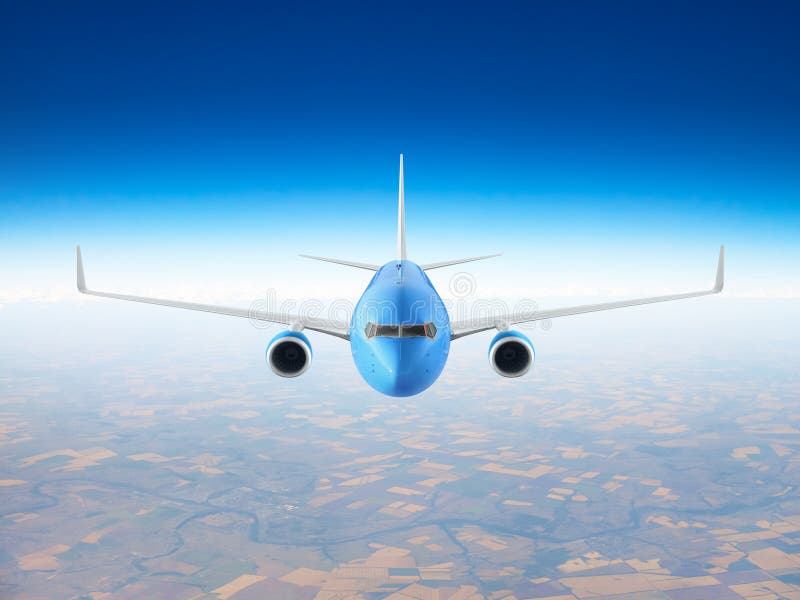 Passenger airplane stock photo. Image of earth, front - 78245850