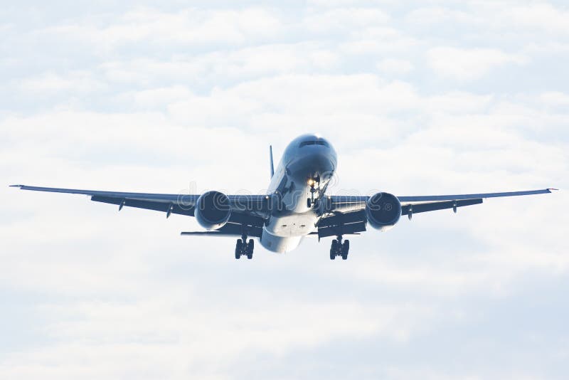 Passenger Airplane Low Pass on Sky Stock Photo - Image of speed ...