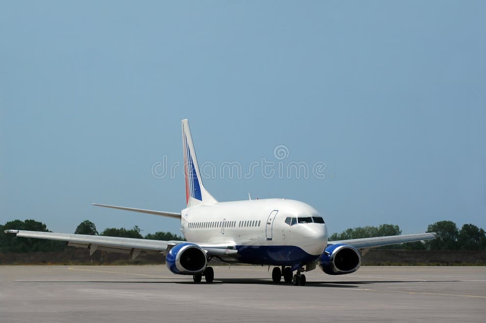 Passenger Airplane Move on Runway Stock Photo - Image of landing ...