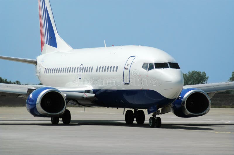 Passenger Airplane on Runway Stock Image - Image of airplane, travel ...