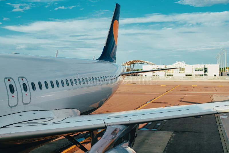 Passenger Airplane on the Runway Editorial Photography - Image of ...